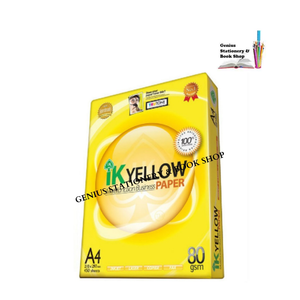 IK Yellow A4 Copier Paper 80Gsm 450's | Shopee Malaysia