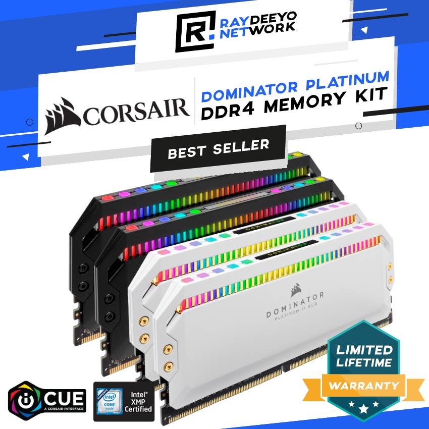 Corsair Dominator Platinum RGB DDR4 RAM Memory Kit (Black/White) Kit of ...