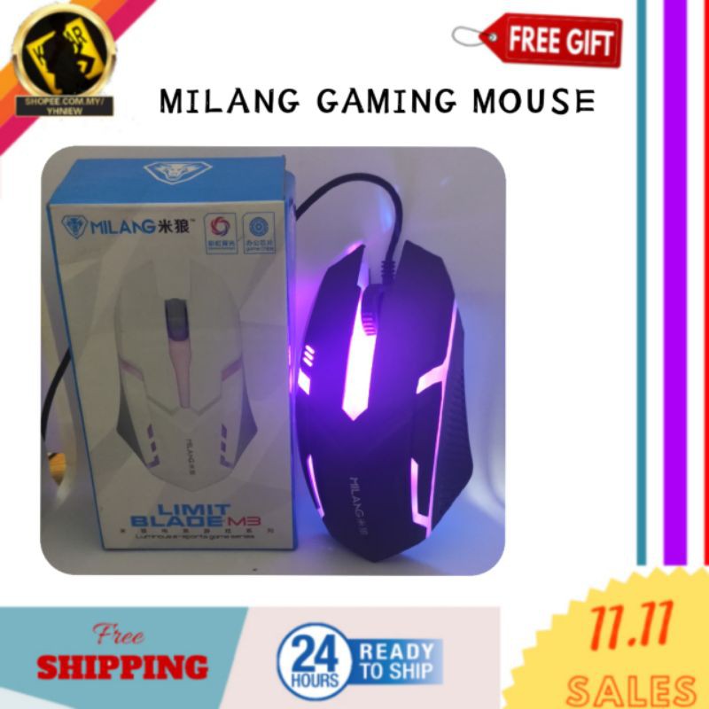 MILANG Gaming Mouse 1000DPI Colourful Mice (Readystock) | Shopee Malaysia