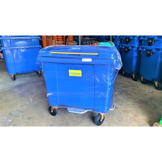 660L 1100L tong sampah 4 roda pijak pemijak besi metal iron foot pedal ...