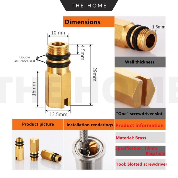 THE HOME Hot and Cold Water Faucet Copper Plug Hose Block Water Tap ...