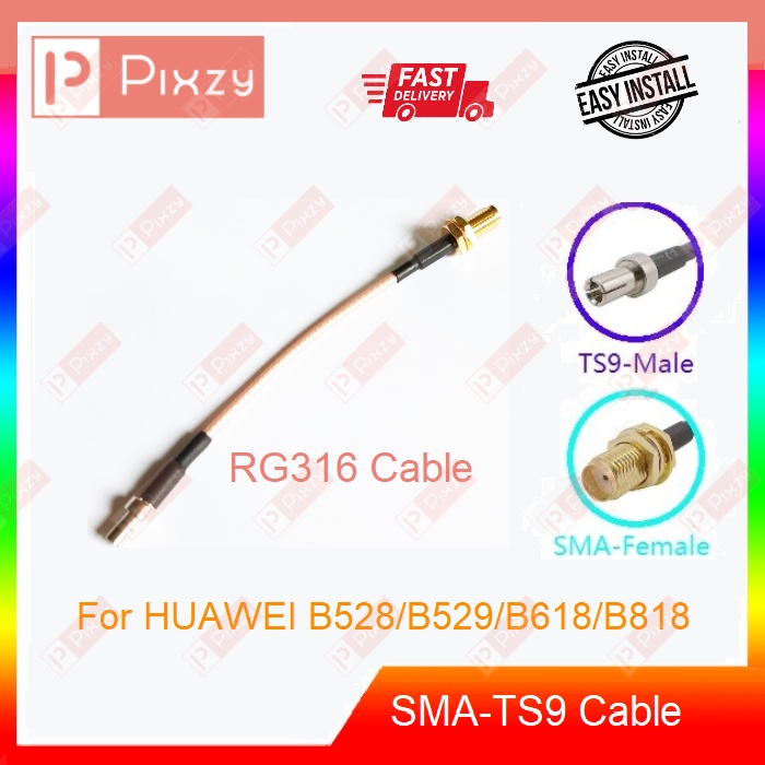 Straight TS9 Male To SMA Female 15CM RG316 Coaxial Cables | Shopee Malaysia