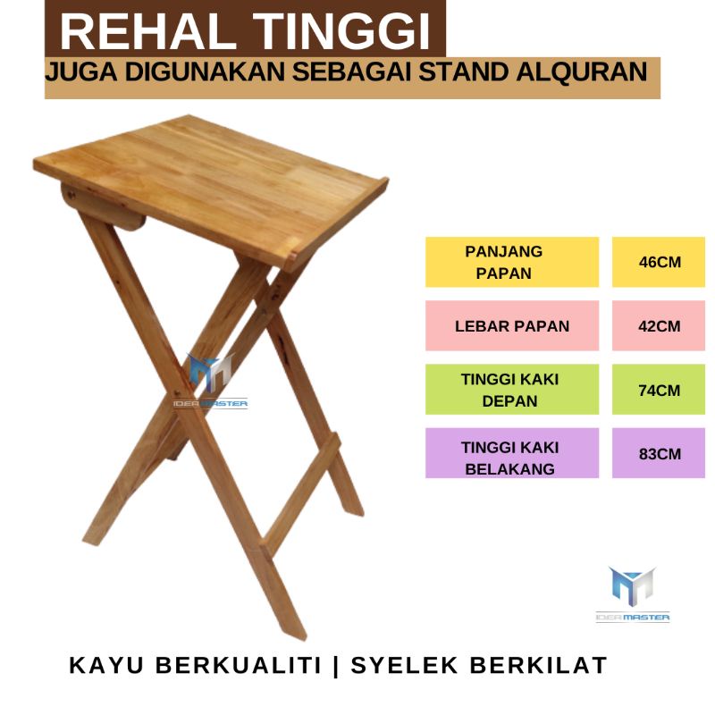 Rehal Meja Tinggi / Rehal Mengaji Sambil duduk atas Kerusi / STAND AL ...