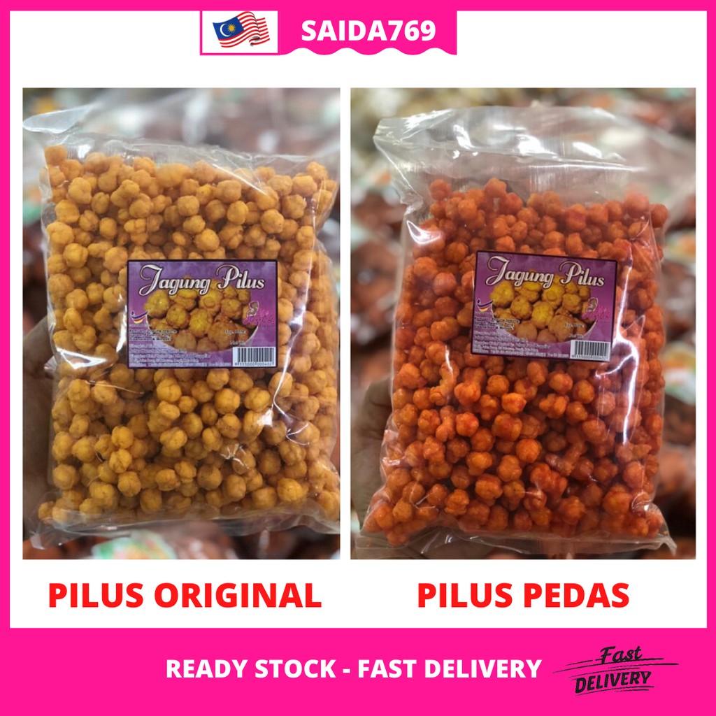 💯 GERENTI SEDAP 💯 KEROPOK JAGUNG PILUS ORIGINAL DAN SPICY PEDAS 400G ...