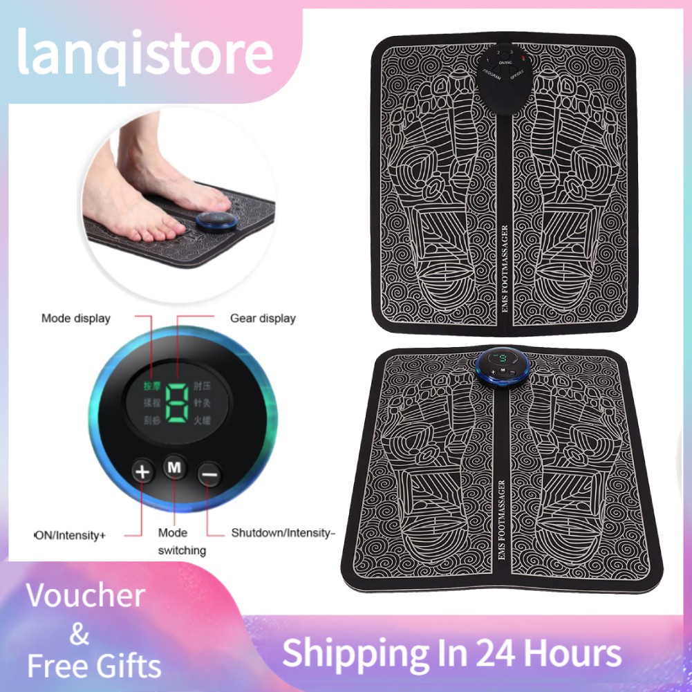 【ready Stock】electric Ems Foot Massage Pad Feet Acupuncture Stimulator