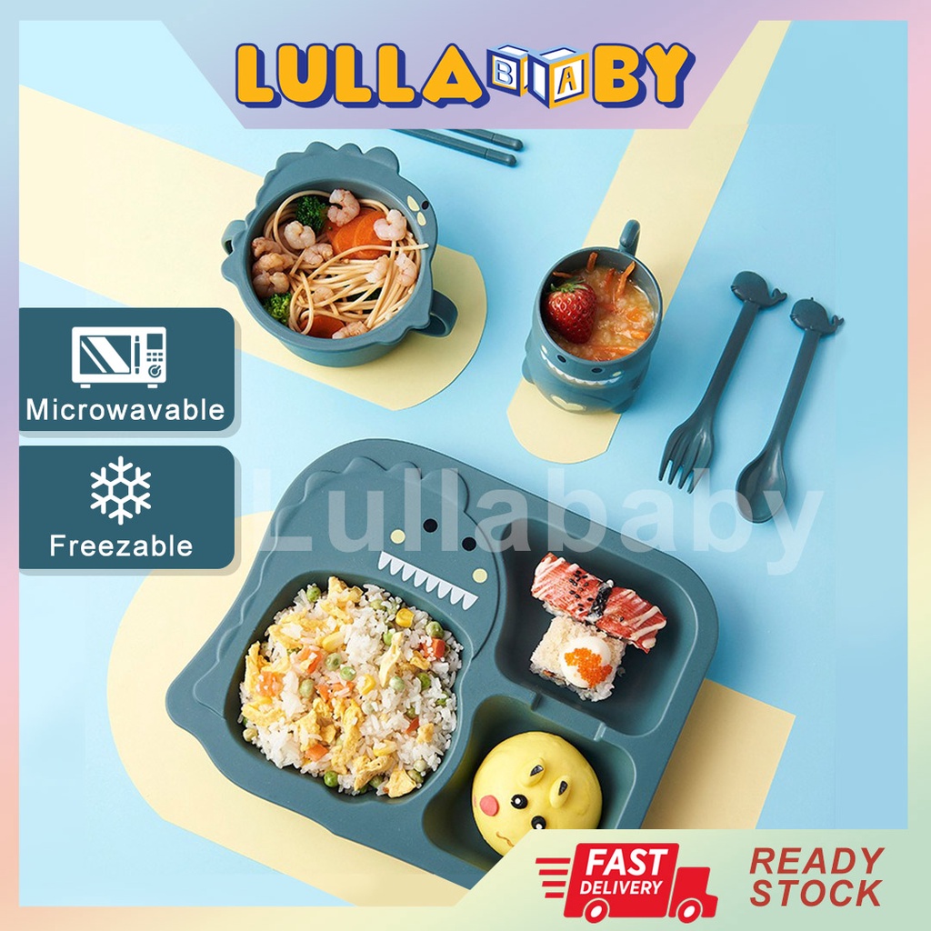 🔥READY STOCK🔥 Baby Tableware Set Feeding Spoon Fork Plate Bowl Bayi ...
