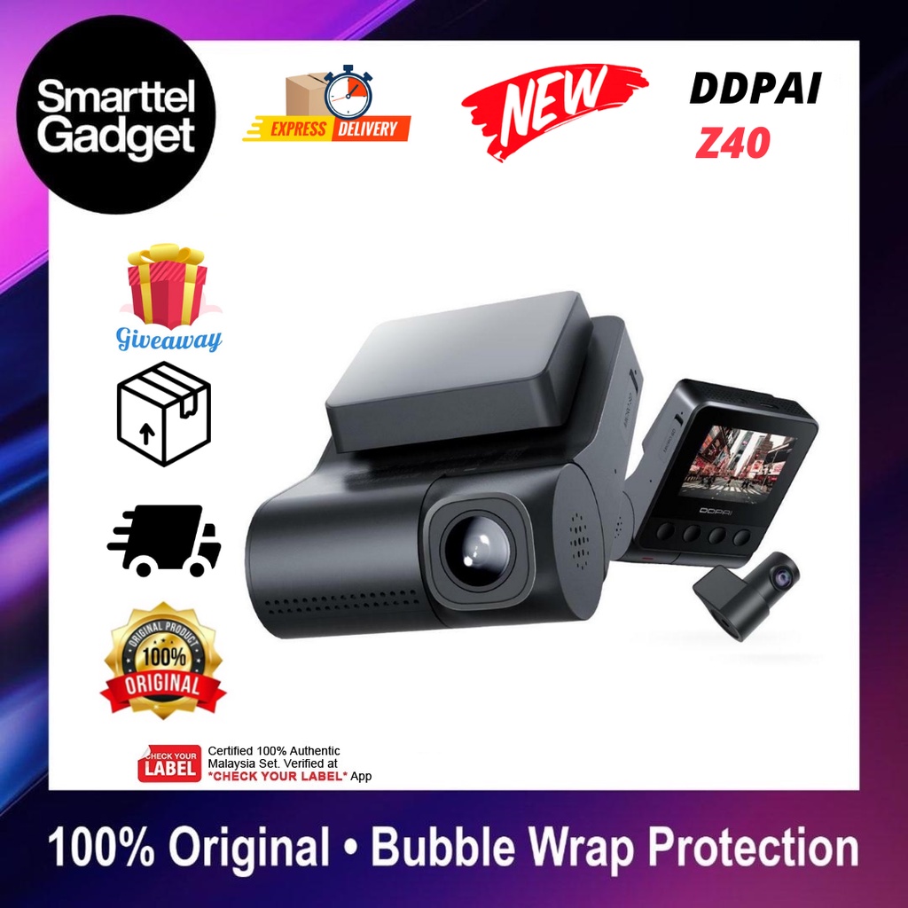 [DDPAI] Dash Cam Z40 Full HD 1944P GPS Version Front Rear Dash Cam ...