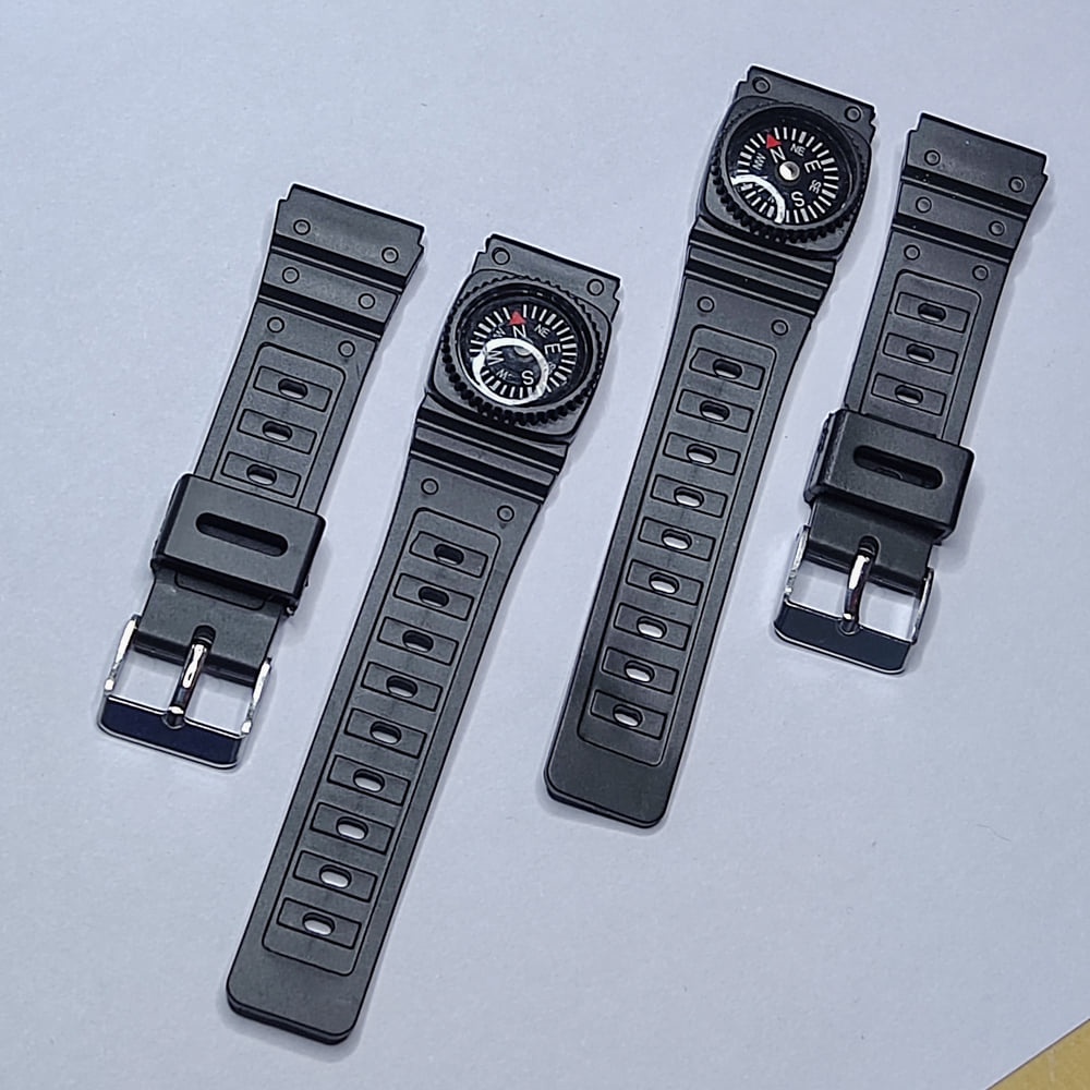 CASIO RUBBER WATCH STRAP 20MM CALCULATOR CA 53 CA-53 BLACK BEST RUBBER ...