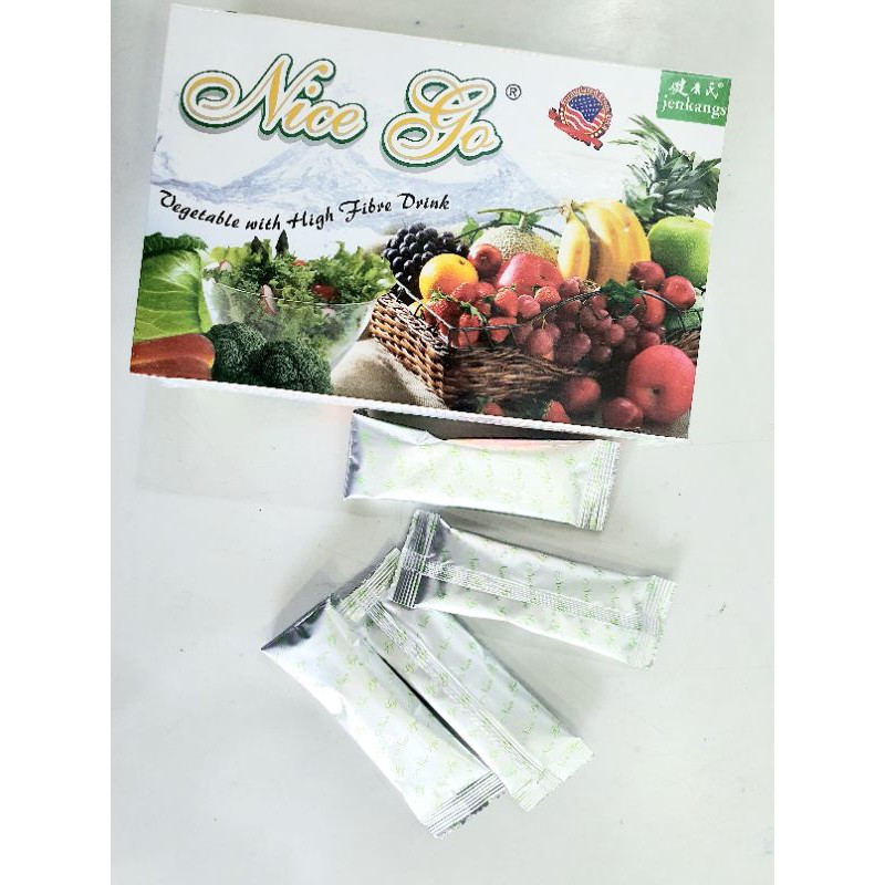 Nice Go Vege with High Fibre Drink (Jenkangs) 25 packs X 15gm (EXP:2026 ...