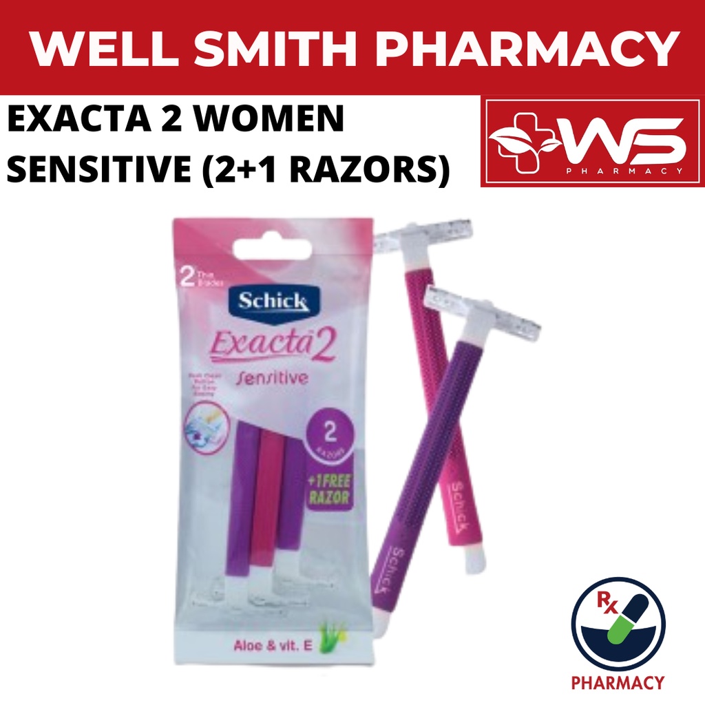 SCHICK EXACTA 2 WOMEN SENSITIVE (2+1 RAZORS) | Shopee Malaysia