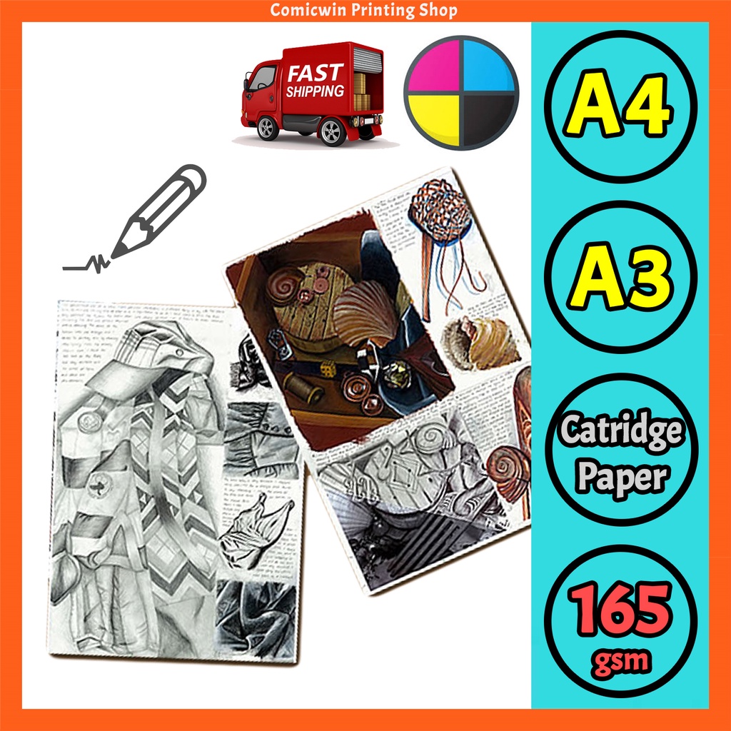 [INSTANT] A4 / A3 Drawing Paper Catridge Paper(165gsm) Printing Service ...