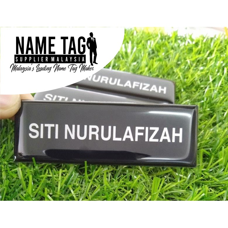 Name tag Epoxy Hitam Putih | Shopee Malaysia