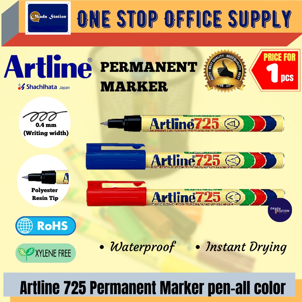 ARTLINE 725 PERMANENT MARKER / Marker Pen / Permanent Marker / Artline ...