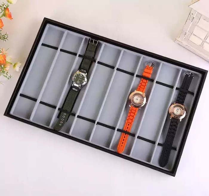 10 Slot Watch Band Holder, Watch Strap Case with Girds Velvet Watch ...