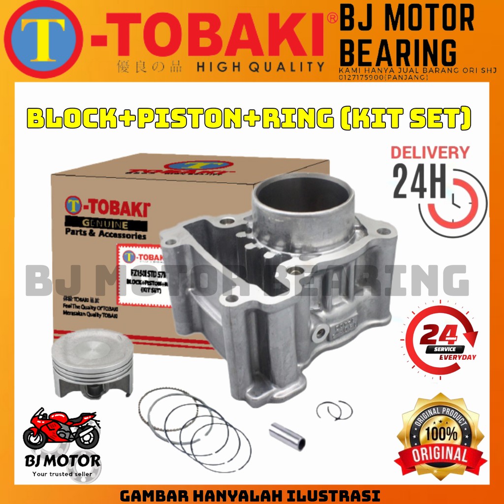 TOBAKI BLOCK +PISTON + RING(KIT SET) STANDARD BLOCK SET FZ150I/Y15ZR ...