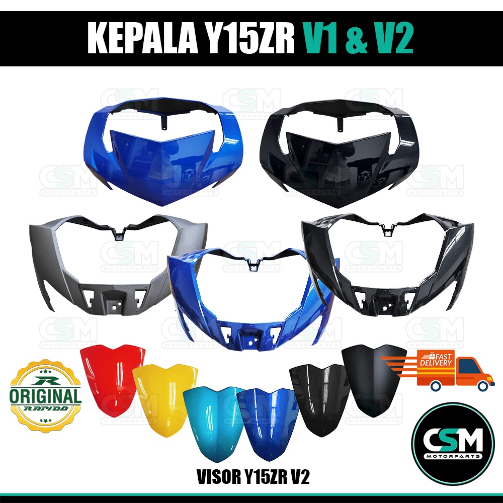 Yamaha Y15 Ysuku Y15ZR Handle Bar Cover Kepala V1 & V2 / Visor Cap Y15 V2 KEPALA TRANSPARENT ...