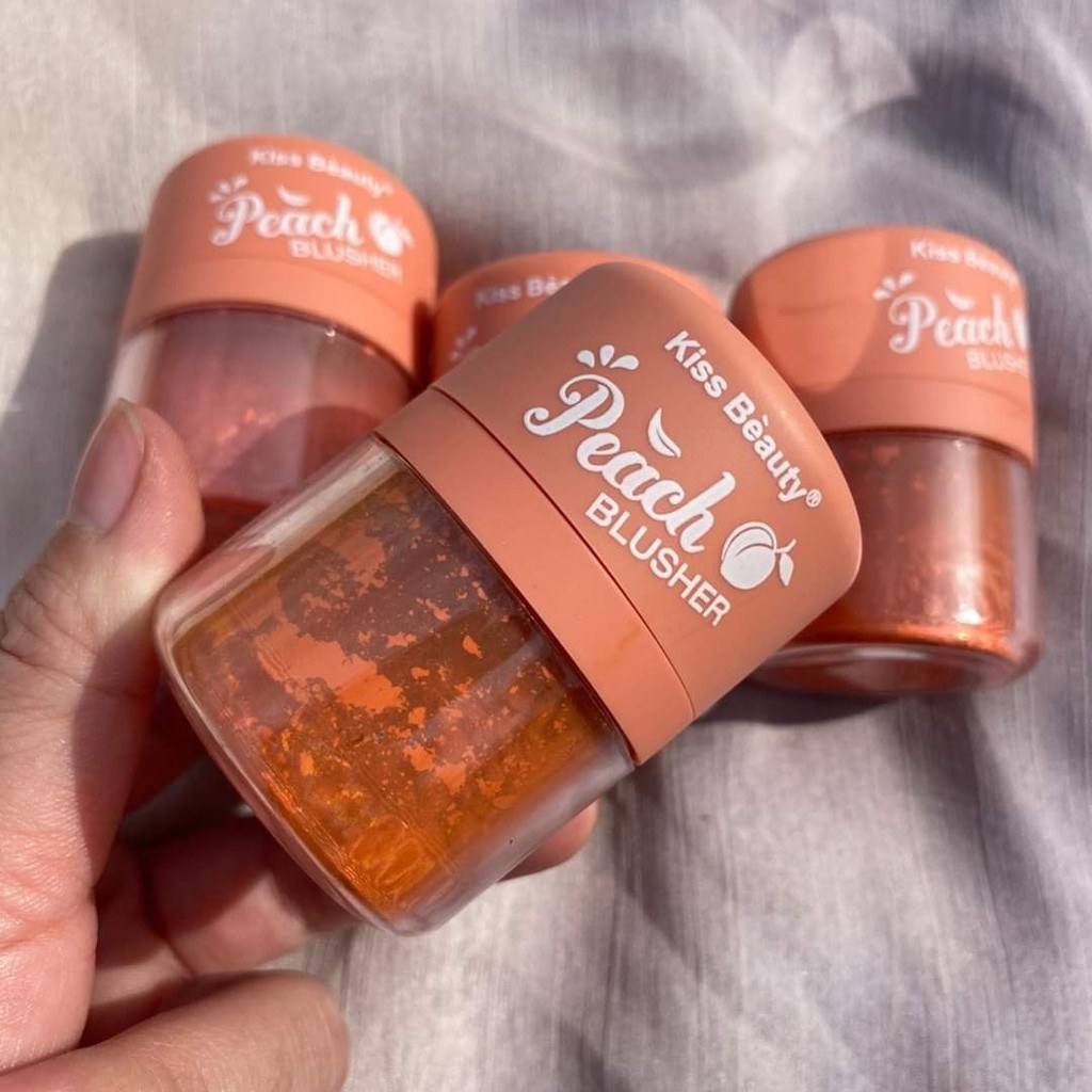 Peach BLUSHER KISS BEAUTY POWDER BLUSH (REAL TEST PHOTO) | Shopee Malaysia