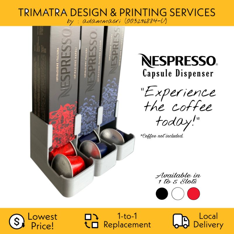 Nespresso Holder Pod Capsule Dispenser 1/2/3/4/5 Slot with Rubber ...