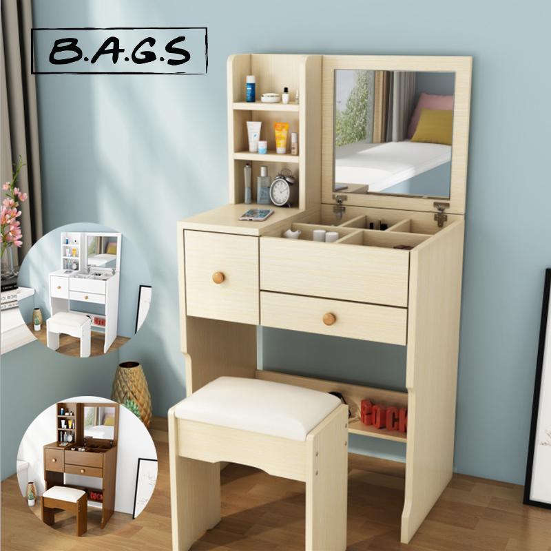 TheBags Small Dressing Table Clamshell Storage Cabinet Integrated Space ...