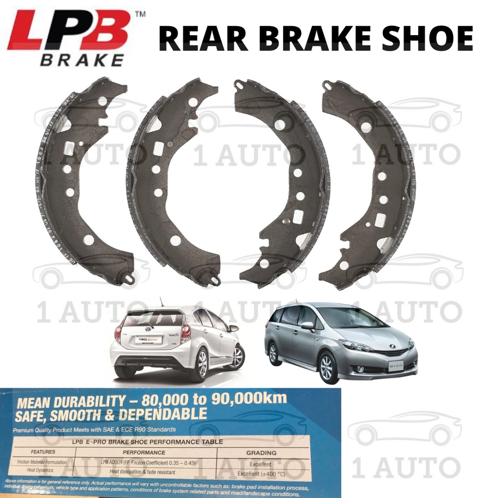 LPB E-PRO REAR BRAKE SHOE TOYOTA WISH ZGE20 1.8 (REAR BRAKE DRUM TYPE ...