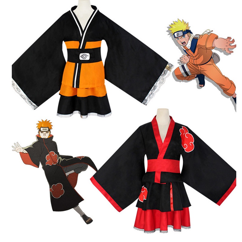 Anime Naruto Kimono Shippuden Uzumaki Akatsuki Japanese Kimono Lolita ...
