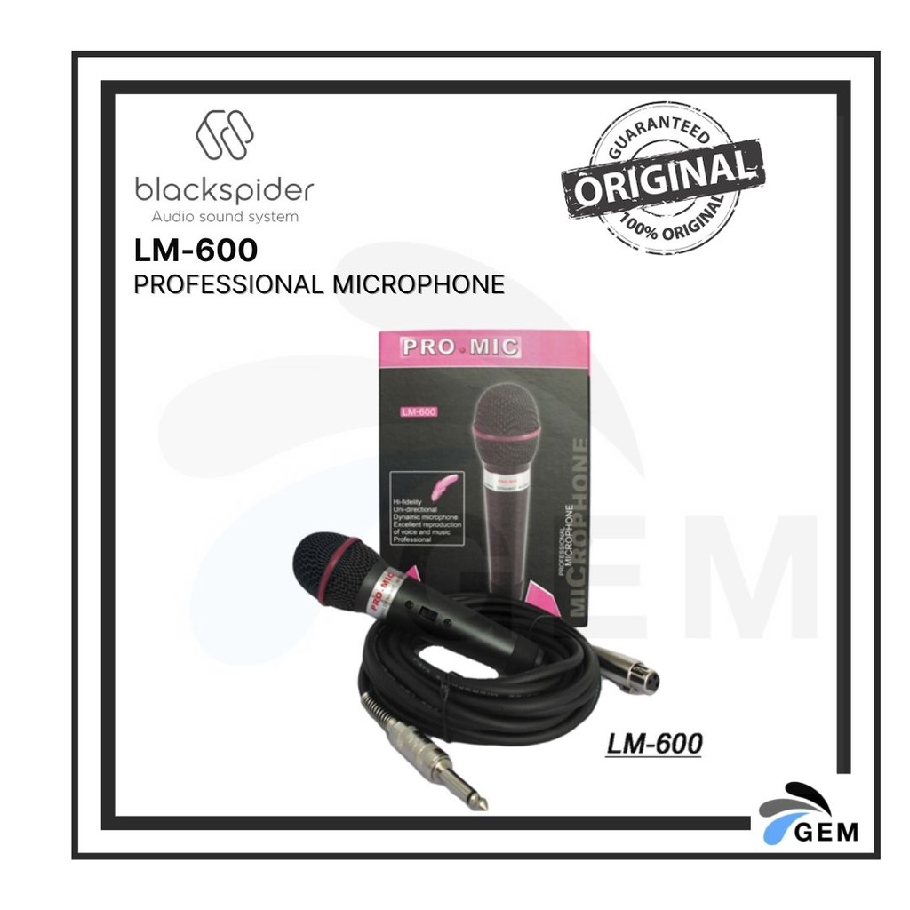 BLACK SPIDER PROFESSIONAL MICROPHONE (LM-600) | Shopee Malaysia