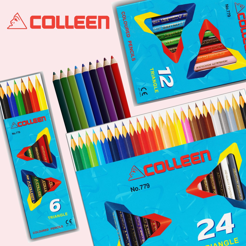 【COLLEEN】 779 Triangular Color Pencil 6 12 24 Colors [BUY 1 FREE 1 ...