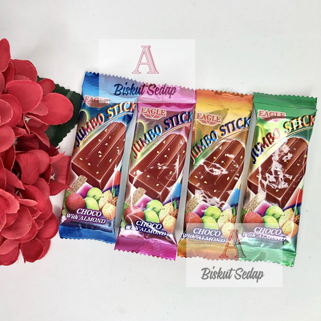 Wingo Jumbo Stick Coklat | Choco with Almond | 1pcs - Ready Stock ...