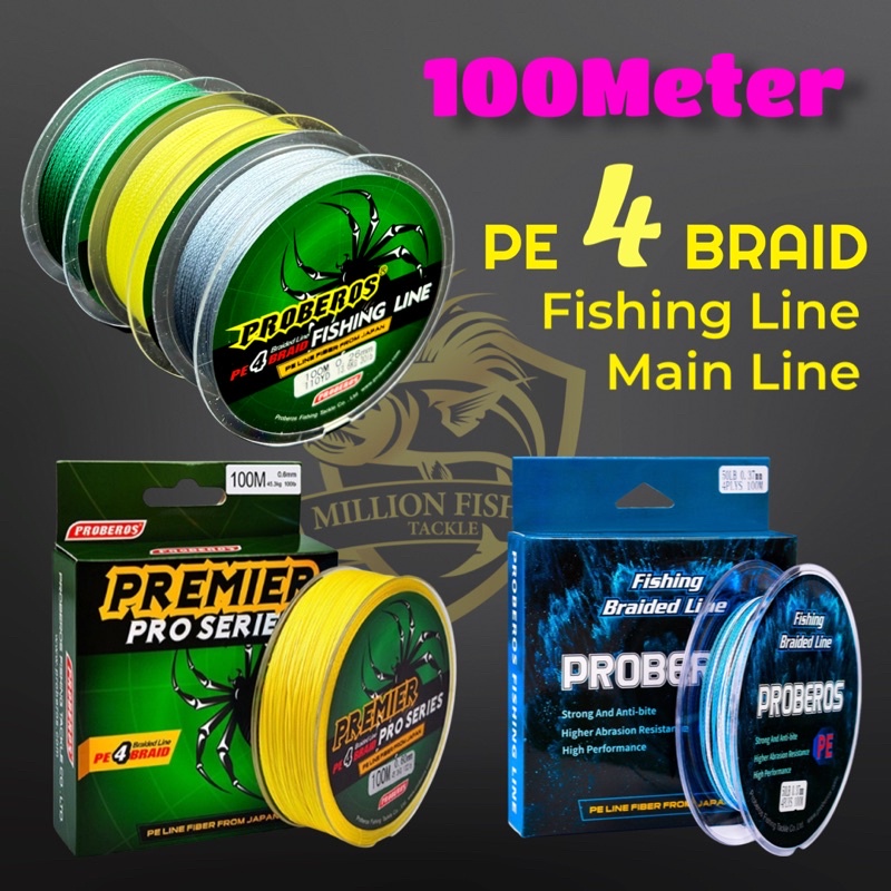 【PE001】100M PE4 Tali Pancing 𝙋𝙧𝙤𝙗𝙚𝙧𝙤𝙨 𝙭4 𝘽𝙧𝙖𝙞𝙙𝙚𝙙 𝙁𝙞𝙨𝙝𝙞𝙣𝙜 𝙇𝙞𝙣𝙚 4 Sulam ...