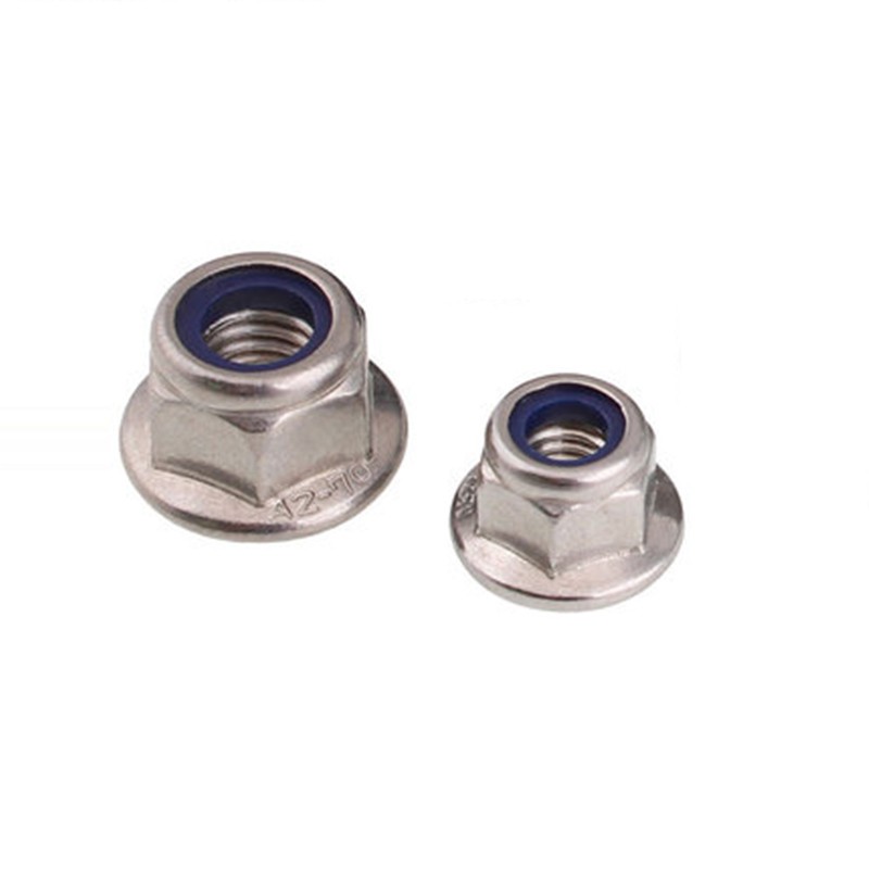 Flanged Nyloc Nuts Flange Nylon Insert Locking Nut Ni-Plated M3 M4 M5 ...