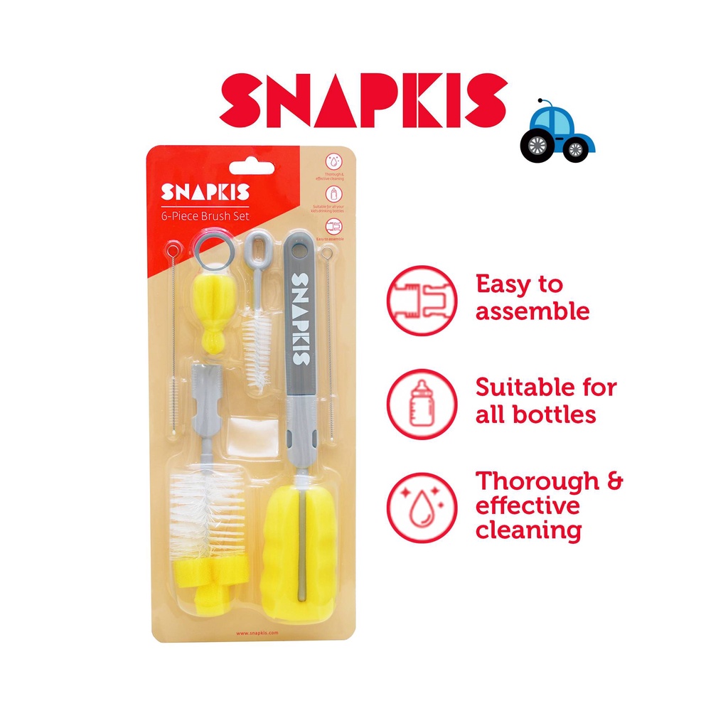 Snapkis 6-Piece Brush Set - Suitable For All Kid's Drinking Bottle ...