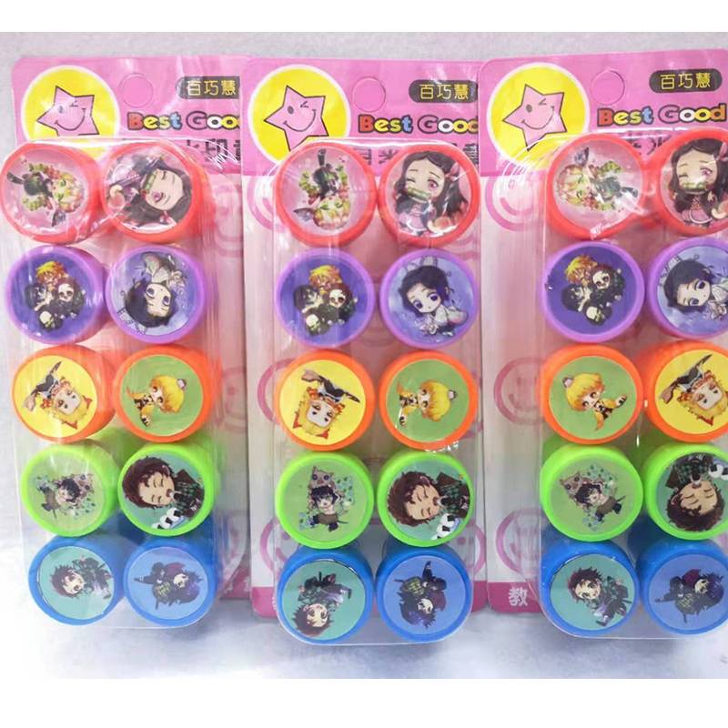 10pcs/Set Anime Demon Slayer Kimetsu No Yaiba Children Toy Stamps ...