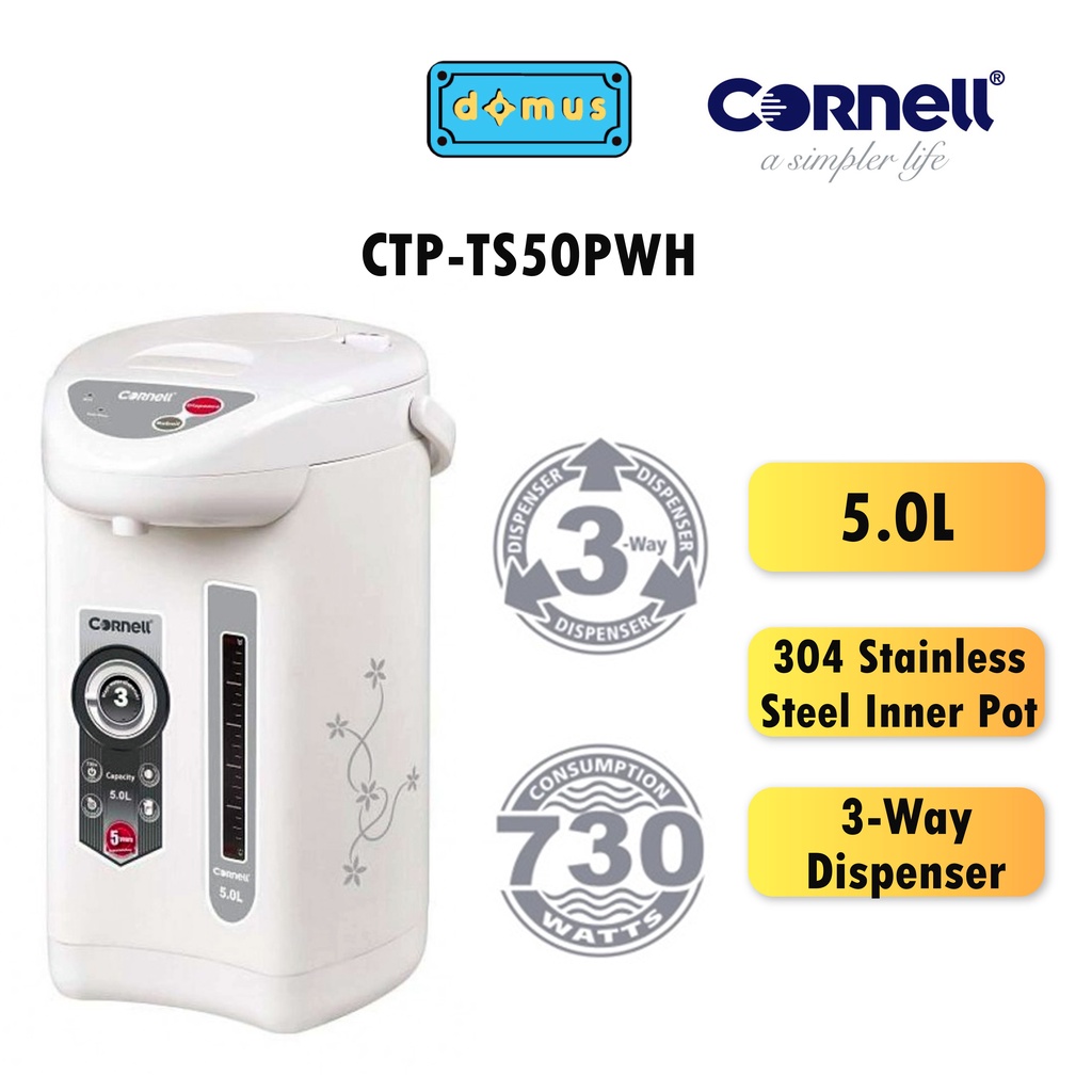 Cornell Thermo Pot (5L) CTP-TS50PWH | Shopee Malaysia