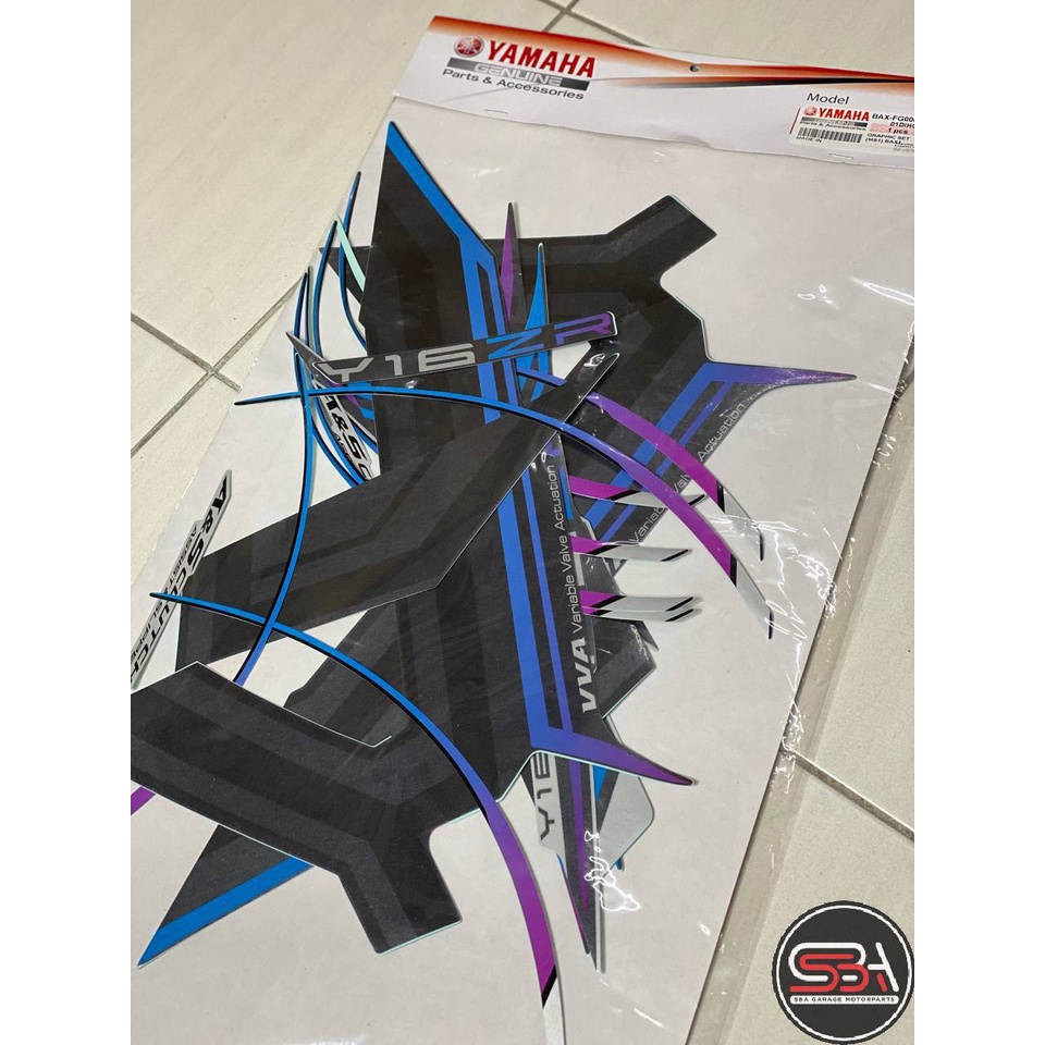 STICKER Y16 DOXOU PURPLE 2022 YAMAHA ORIGINAL HLY HONG LEONG YAMAHA ...
