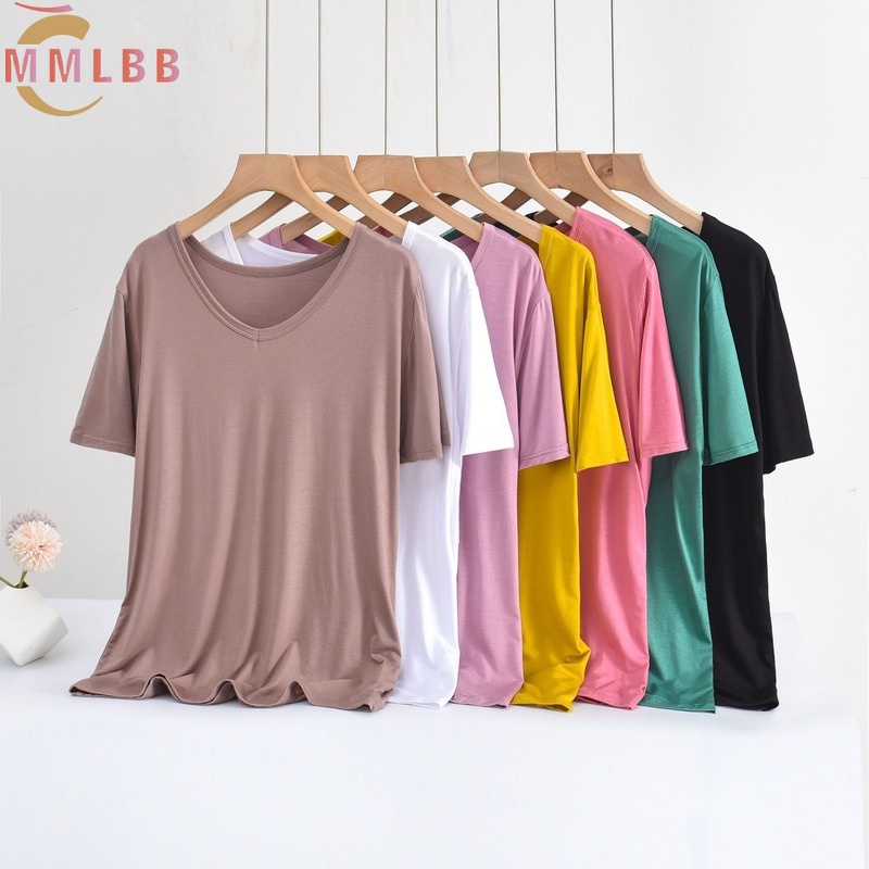 Ready Stock Women modal cotton t shirt Short Sleeve top tshirts Plain ...