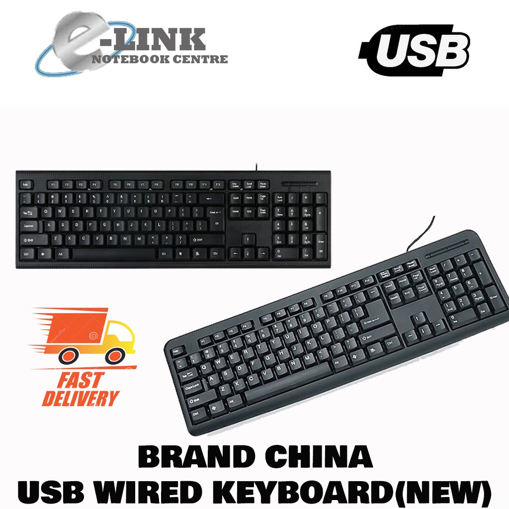 (New) Brand China Wired USB Keyboard Silent US 104 Key | Shopee Malaysia