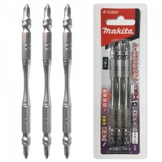 MAKITA DOUBLE ENDED SILVER TORSION MAGNET SCREWDRIVER BIT (+)MATA SCREW ...