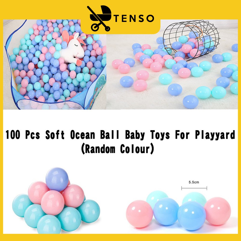 100 Pcs Soft Ocean Ball Baby Toys For Playyard (Random Colour) | Shopee ...