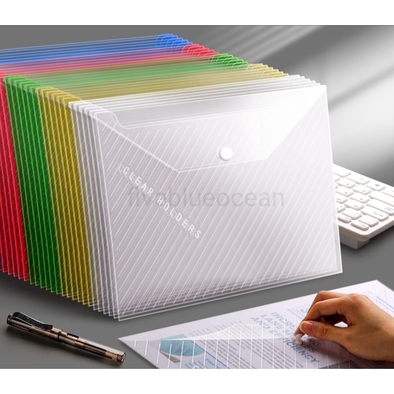 20pcs A4 Snap Button Pocket Files/Fail Poket Jenis Butang | Shopee Malaysia