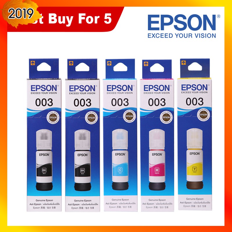 Genuine Epson (003) Value Pack 5 in 1 Refill Ink C13T00V100 - (Double ...