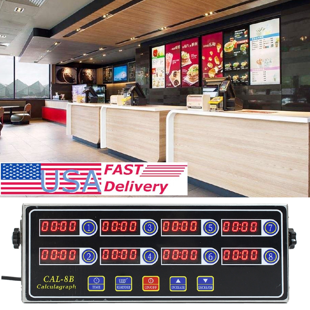 8 Channel Digital Timer Burger Basket Shaking Timing Kitchen Timers 3 ...
