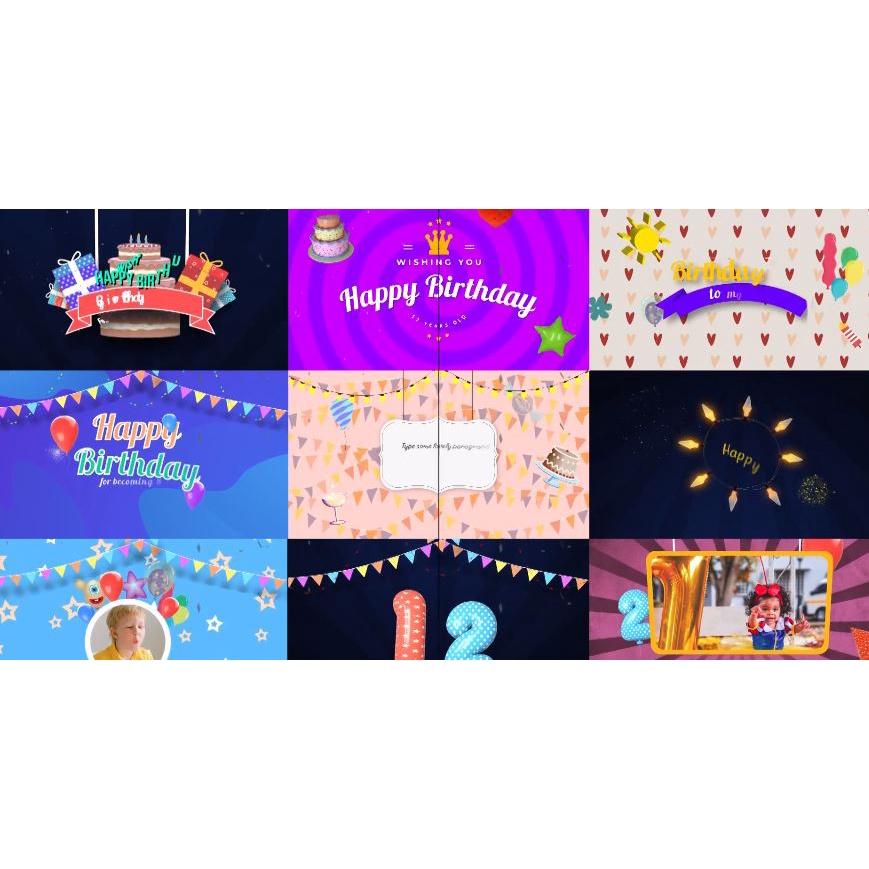 Happy Birthday Pack Template [Paid After Effects] | Shopee Malaysia