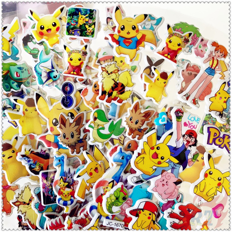 1 Sheet Pokemon Go Pikachu Q-1 DIY Rewards Sticker 3D Puffy Bubble ...
