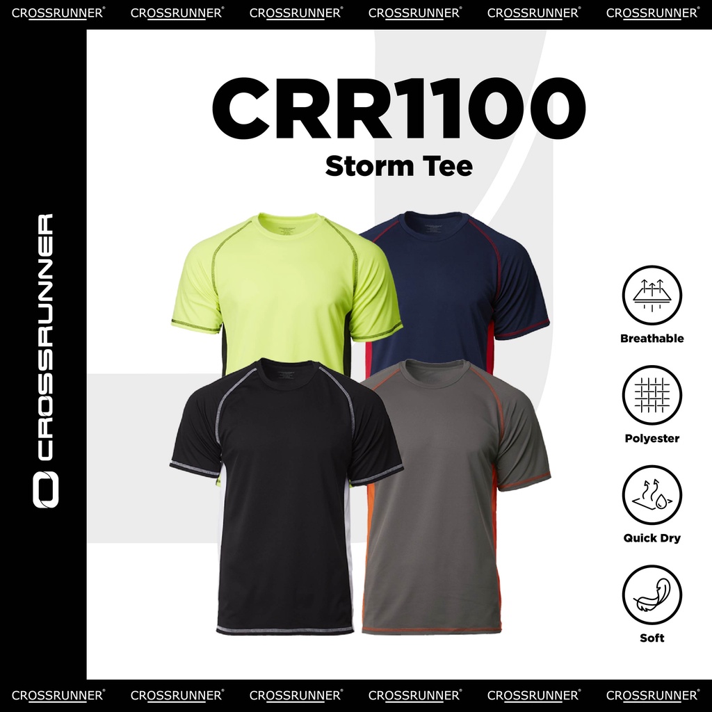 CROSSRUNNER Quick Dry Storm Round Neck Jersey Sport Training T-Shirt ...