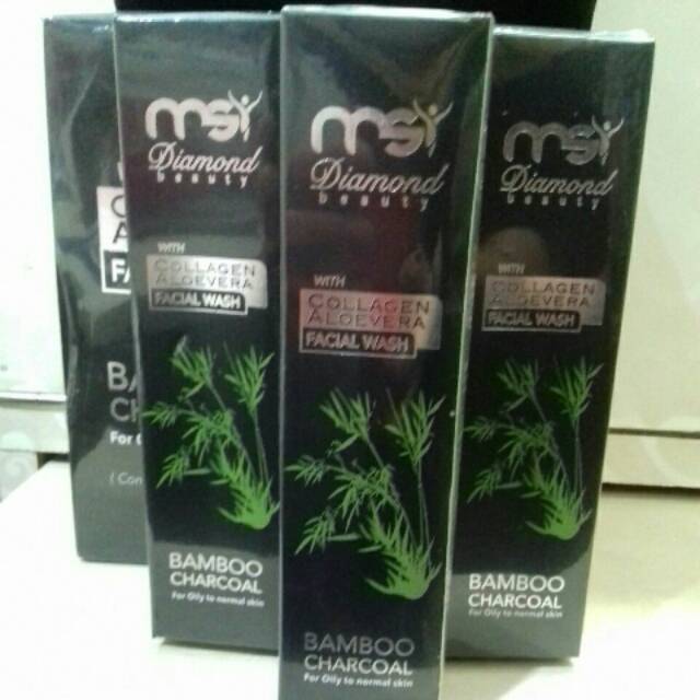 MSI Diamond Beauty Collagen Aloevera Facial Wash Bamboo Charcoal 100ml ...