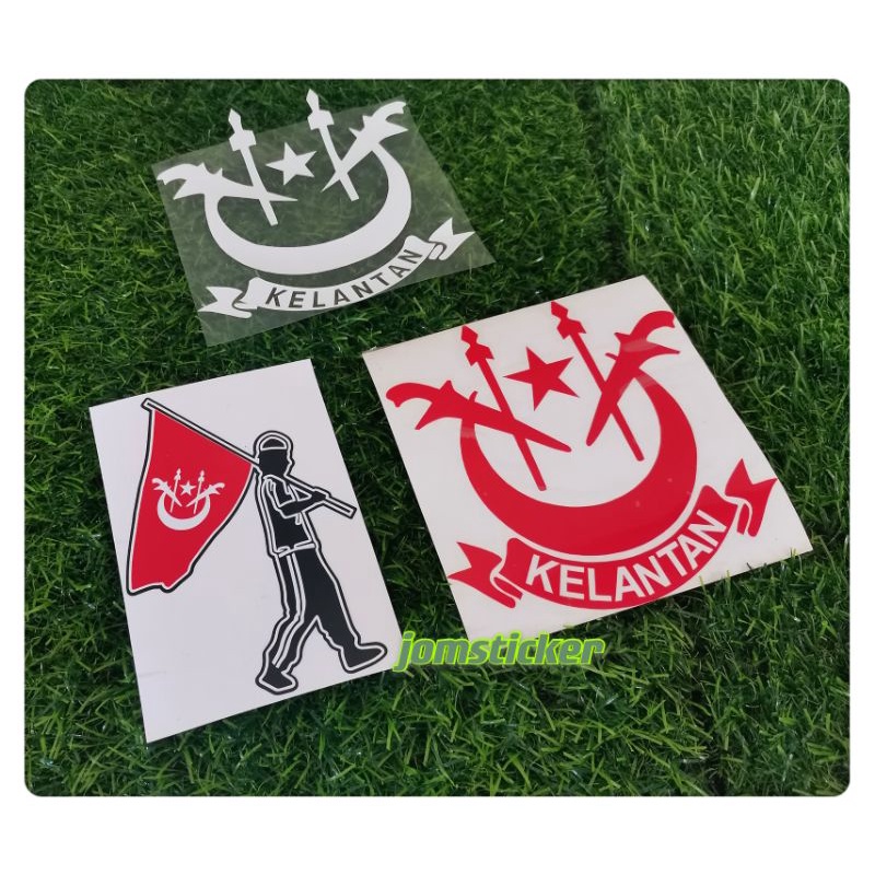 Sticker Kelantan orang pegang bendera(sticker cutting) | Shopee Malaysia