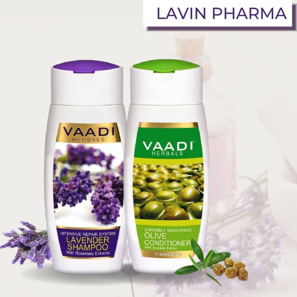VAADI HERBAL ORGANICS Lavendar Shampoo + Olive Conditioner - 110ml ...