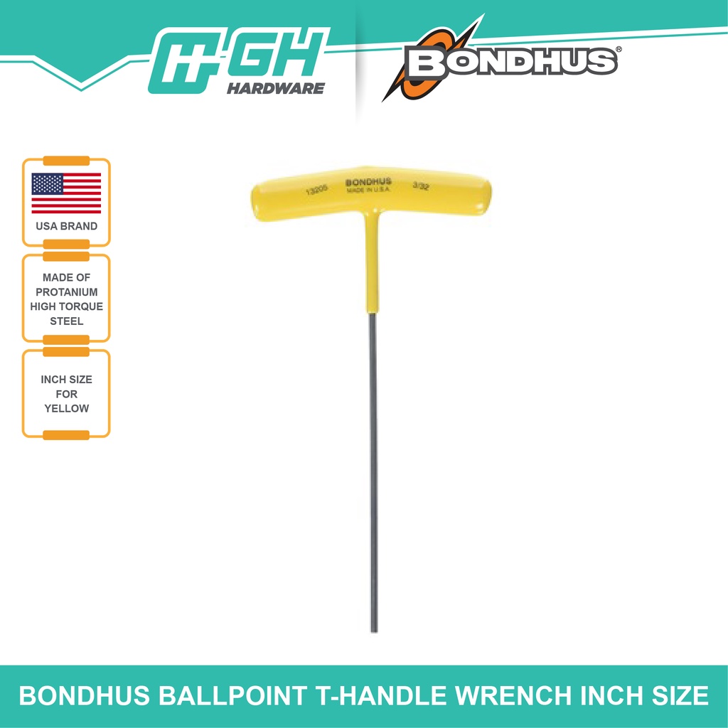 [ GH HARDWARE ] BONDHUS BallPoint T-Handle Wrench - inch | Shopee Malaysia