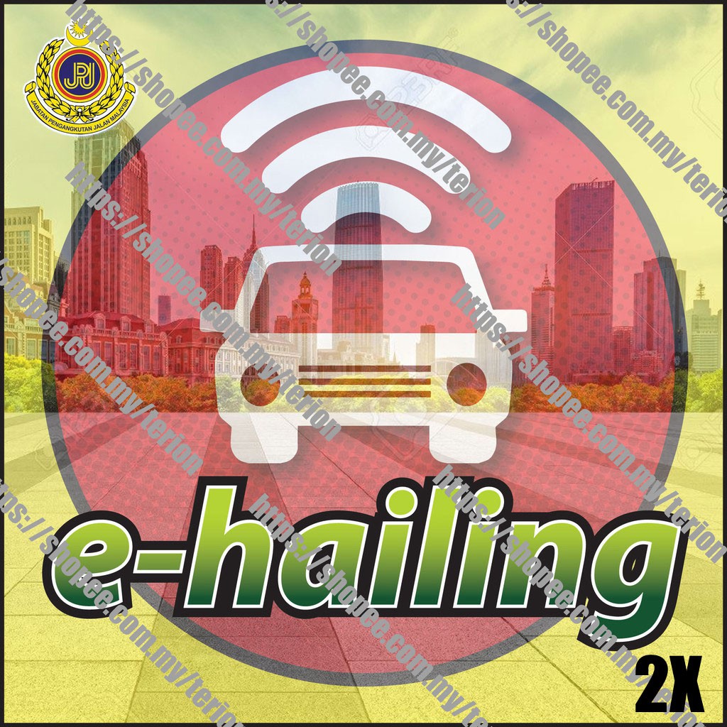 Transparent (~50%) Ehailing (E-hailing) Sticker JPJ APAD SPAD (MyCar ...