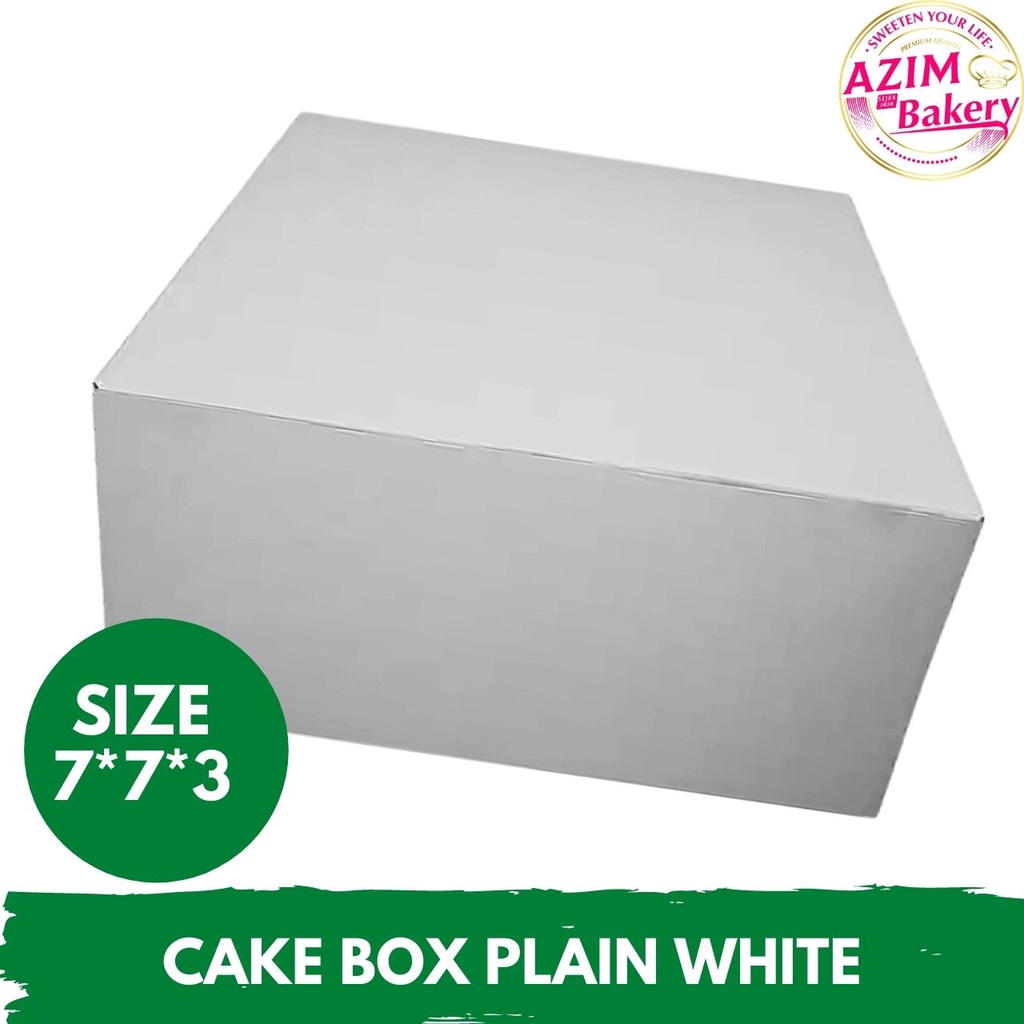 Cake Box Plain White (3pcs) 7x7x3 Kotak Kek Putih 6x6x4 | Kotak Kek ...